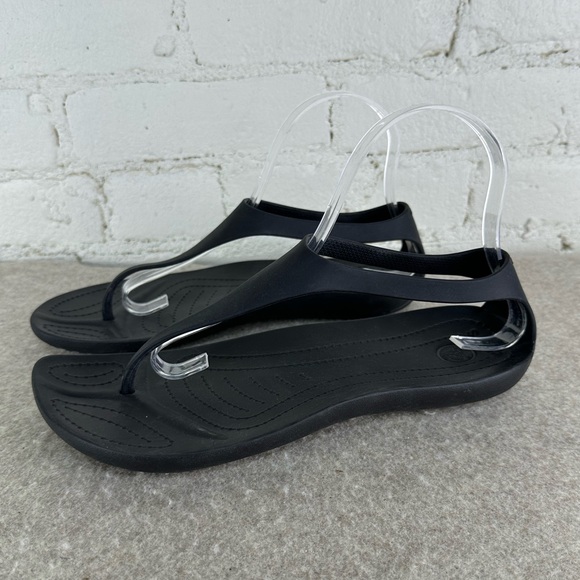 Crocs Shoes Crocs Sexi Flip Sandals In Black Womens Size 9 Euc Poshmark